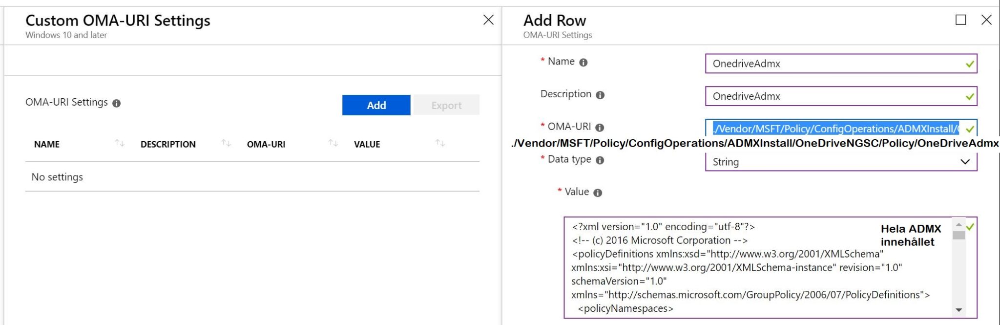 Onedrive KFM (Known Folder Move) i Intune med ADMX - Mr T-Bone´s Blog