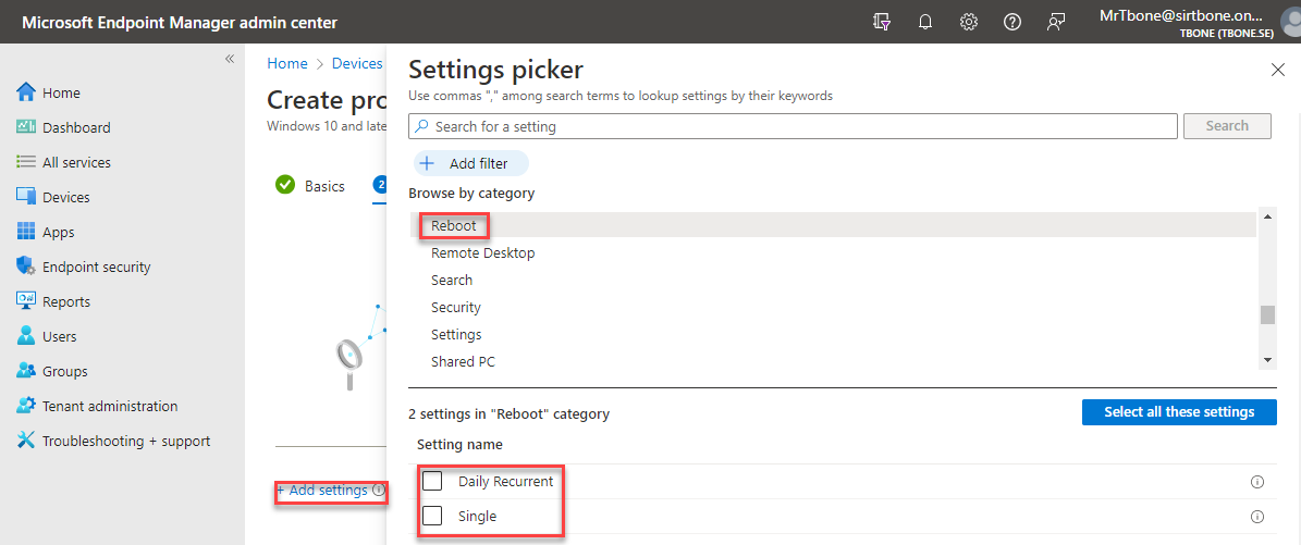 Schedule restart on Windows with Intune - Mr T-Bone´s Blog