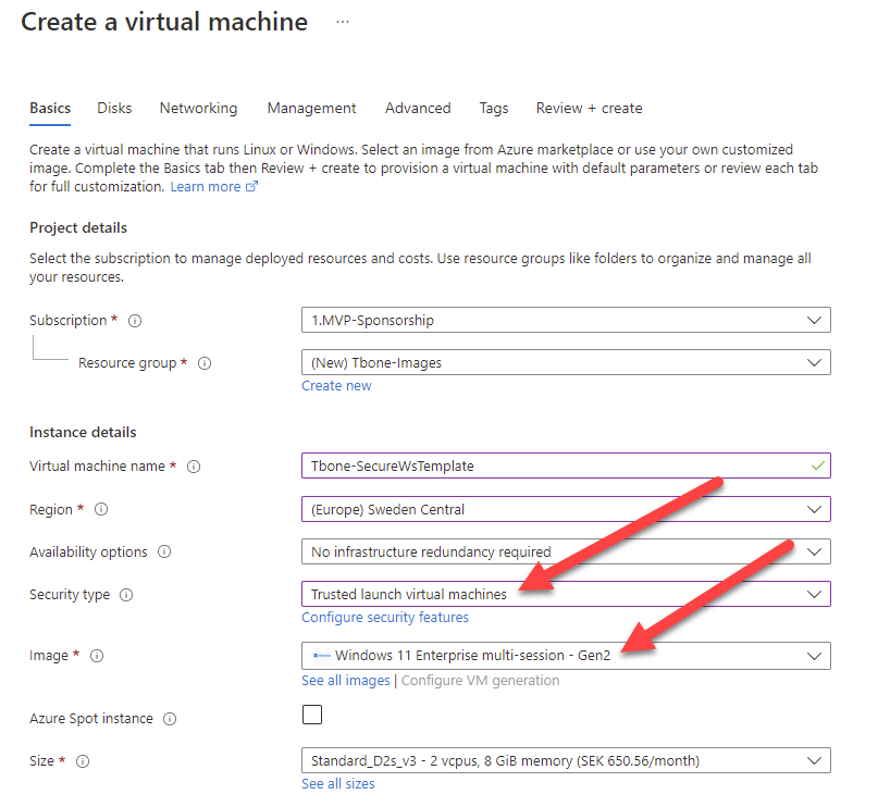 Create a Secure Workstation Image with Trusted launch enabled in Azure – Mr T-Bone´s Blog