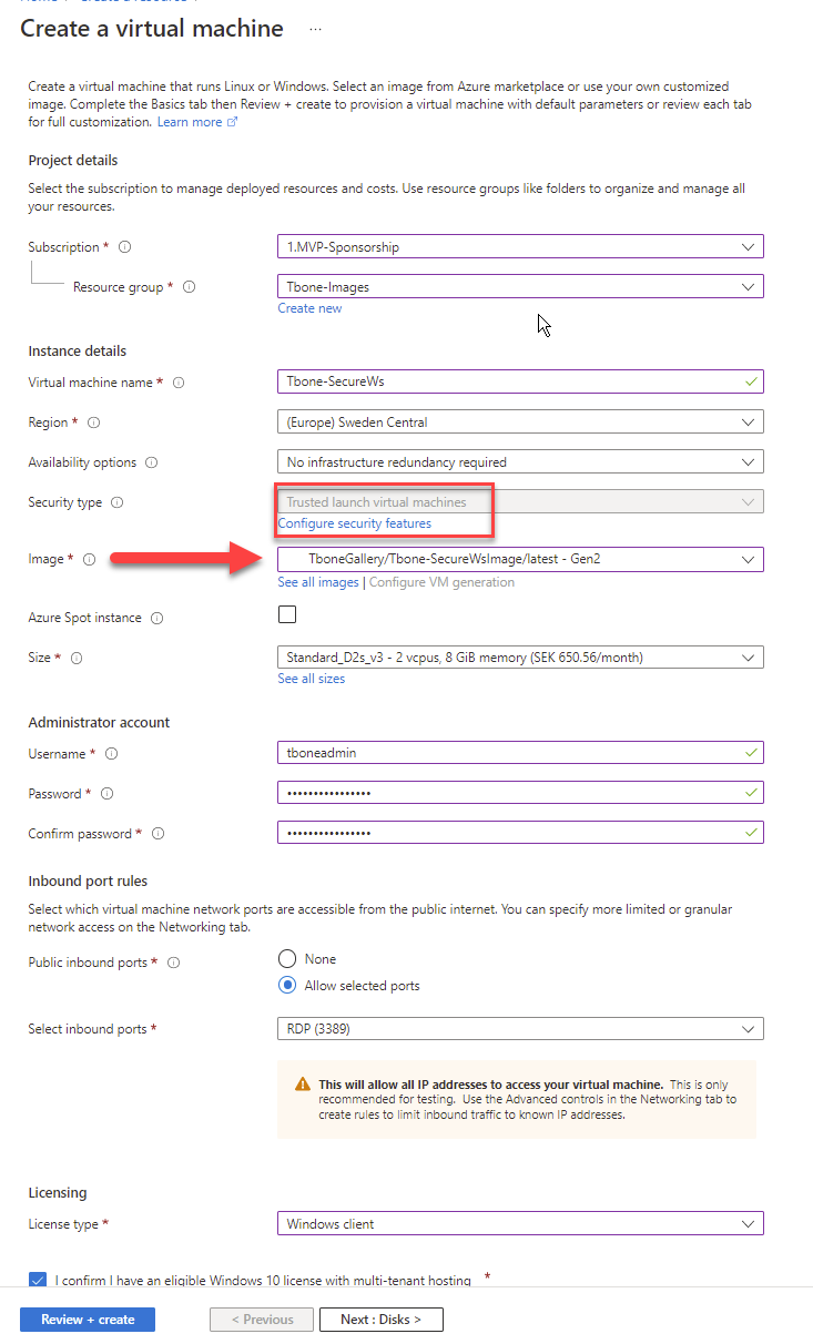 Create A Secure Workstation Image With Trusted Launch Enabled In Azure Mr T Bone´s Blog