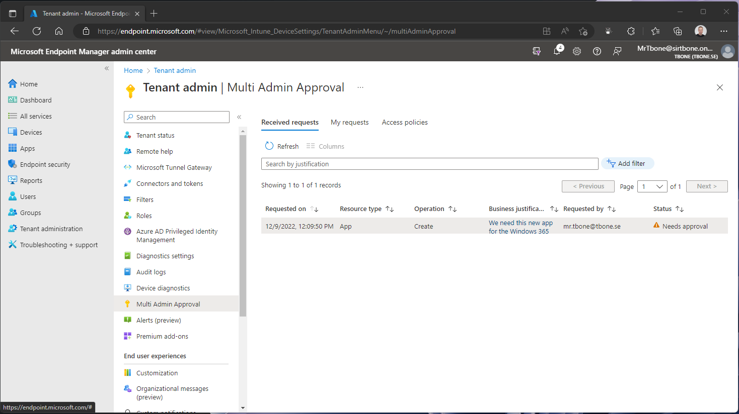 Implement approval workflow for Intune deployments - Mr T-Bone´s Blog