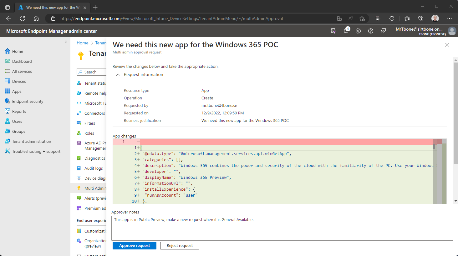 Implement approval workflow for Intune deployments - Mr T-Bone´s Blog