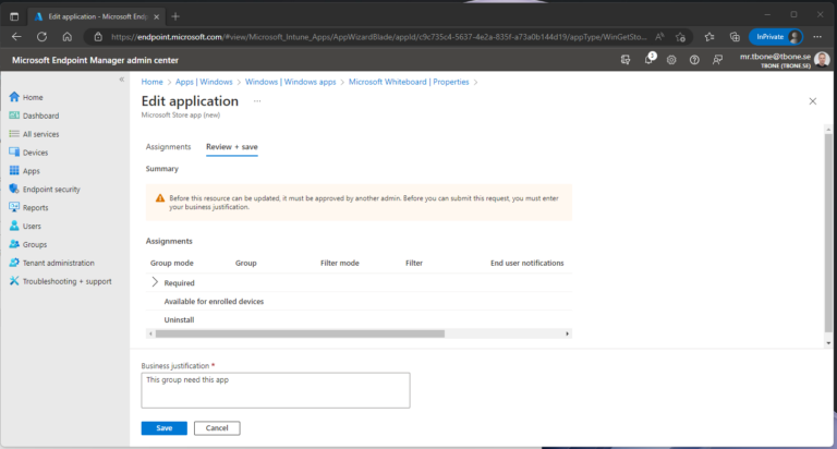Implement approval workflow for Intune deployments - Mr T-Bone´s Blog