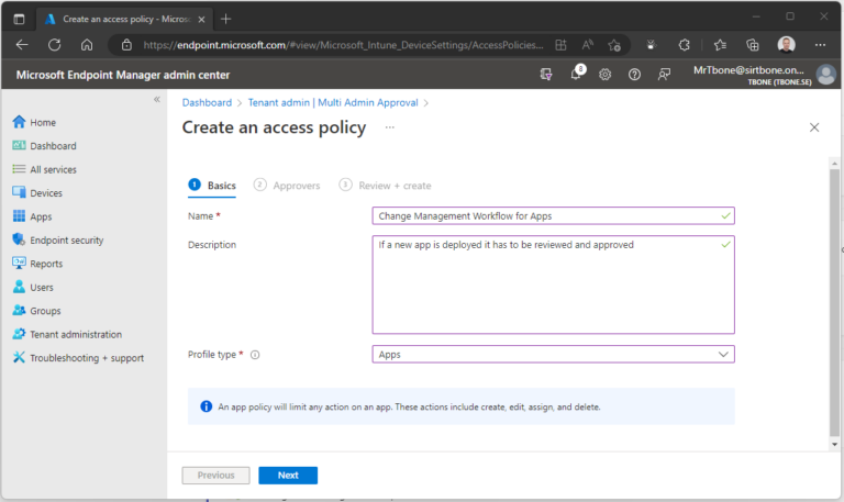 Implement approval workflow for Intune deployments - Mr T-Bone´s Blog