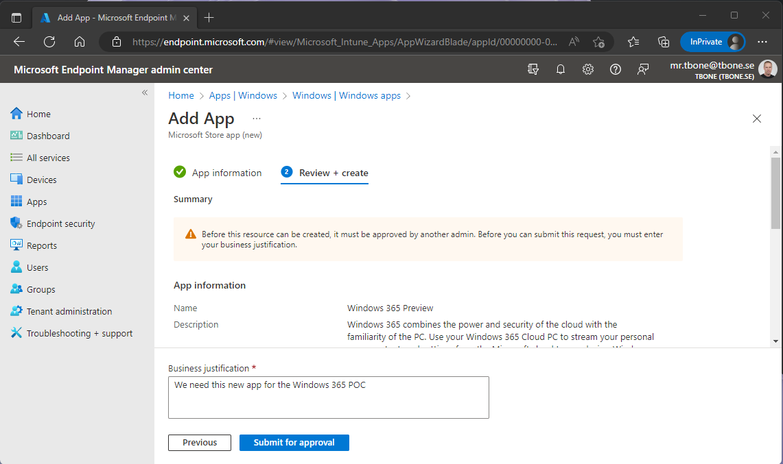 Implement approval workflow for Intune deployments - Mr T-Bone´s Blog