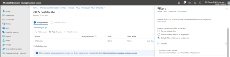 Filter out devices based on join type in Intune - Mr T-Bone´s Blog