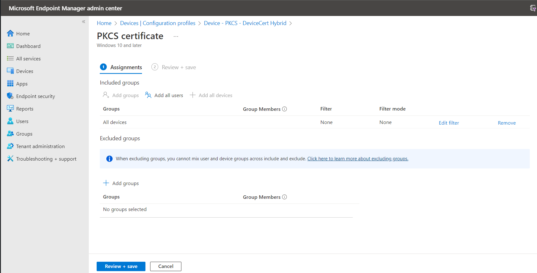 Filter out devices based on join type in Intune - Mr T-Bone´s Blog