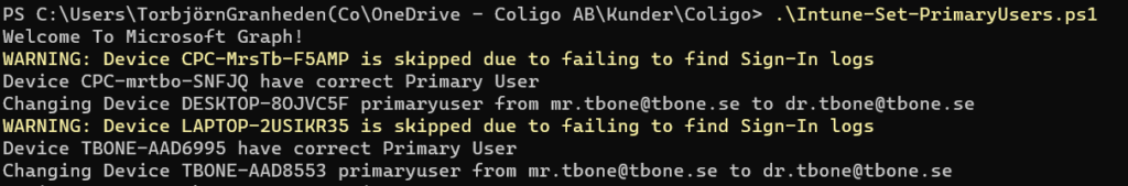 Update Intune Primary User With Powershell Or Azure Automation Mr T