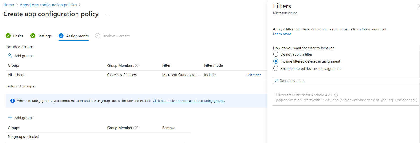 Managed Apps Filters in Intune for MAM - Mr T-Bone´s Blog