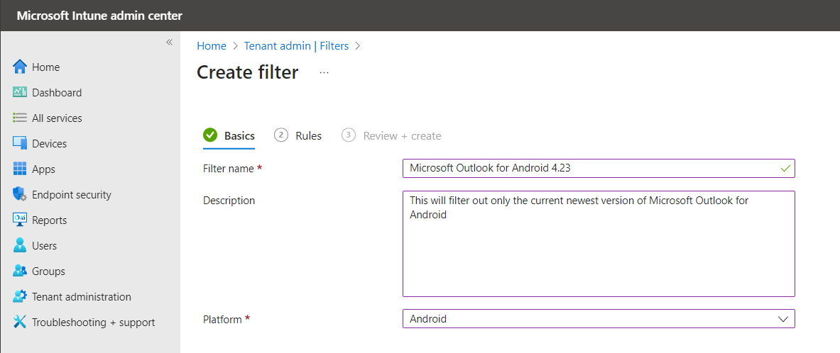 Managed Apps Filters in Intune for MAM - Mr T-Bone´s Blog