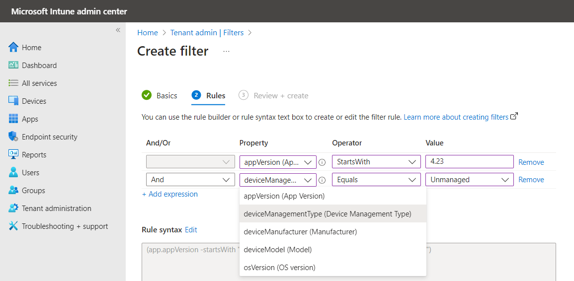 Managed Apps Filters in Intune for MAM - Mr T-Bone´s Blog