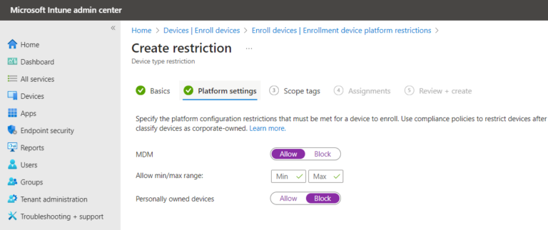 How to block personal devices in Intune with enrollment restrictions ...