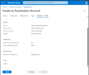 Create a Managed Identity to automate Intune tasks - Mr T-Bone´s Blog