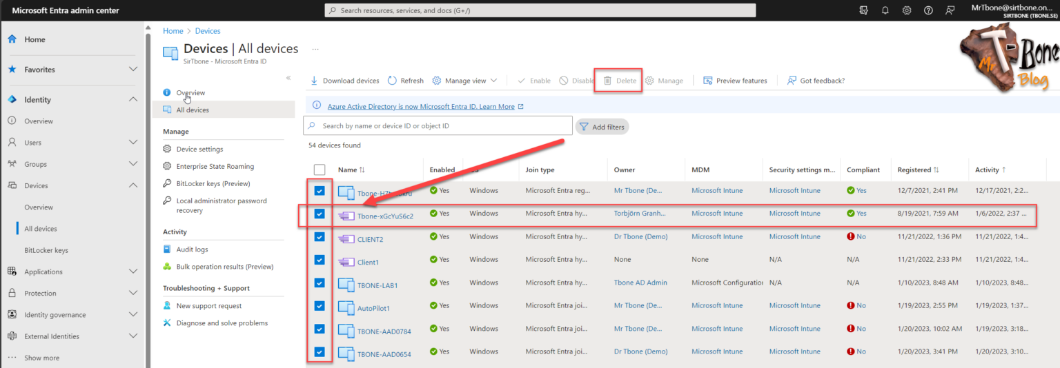 Cleaning up inactive Intune and Entra ID devices - Mr T-Bone´s Blog