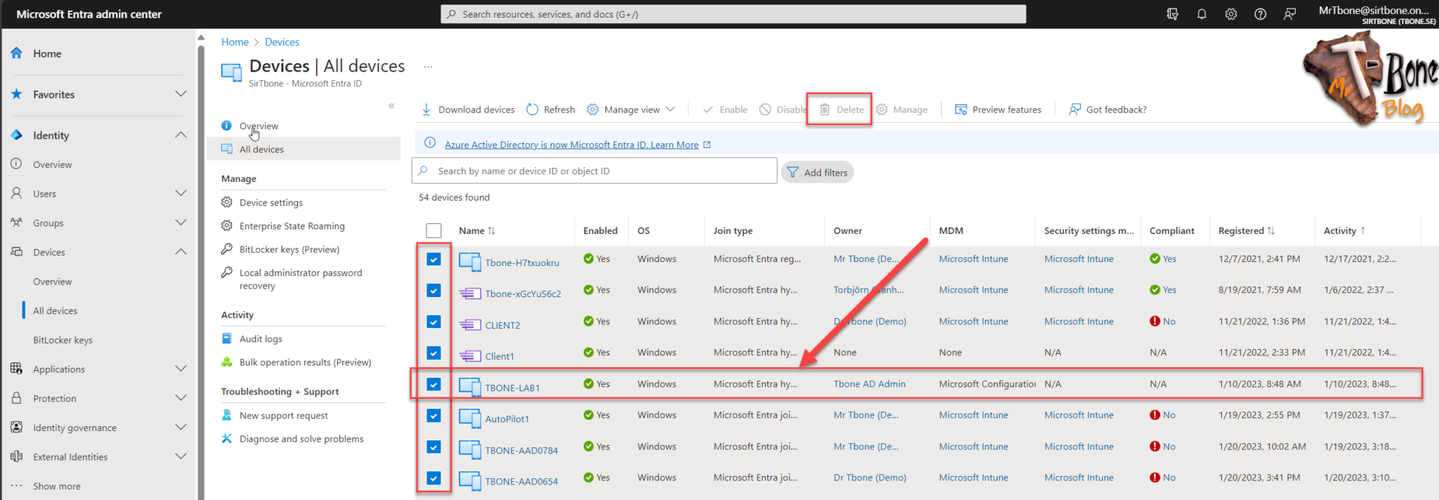 Cleaning up inactive Intune and Entra ID devices - Mr T-Bone´s Blog