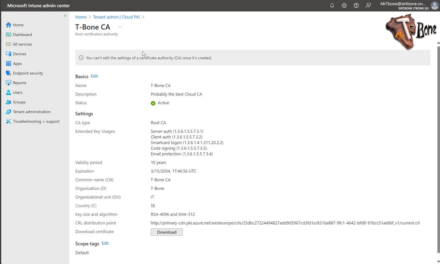 Introduction to Microsoft Cloud PKI - Mr T-Bone´s Blog