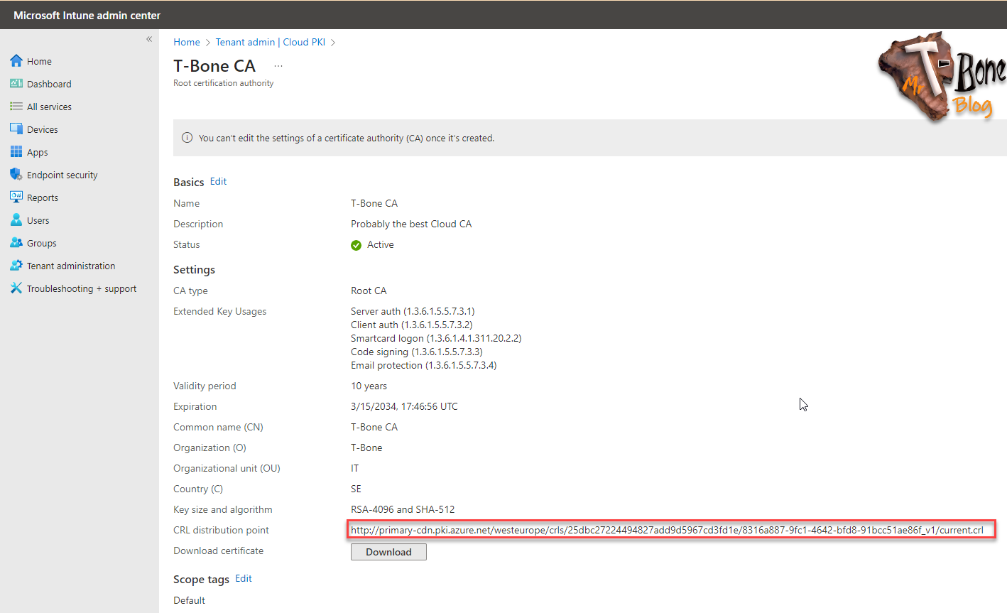 Intune Cloud PKI and Entra CBA for Frontline Workers - Mr T-Bone´s Blog