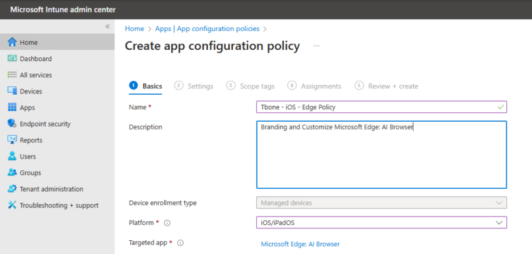 Branding and customizing Edge: AI Browser with Intune in iOS and ...
