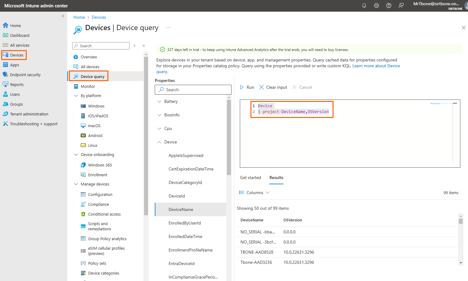 Brand new: Device Query for Multiple Devices in Intune - Mr T-Bone´s Blog